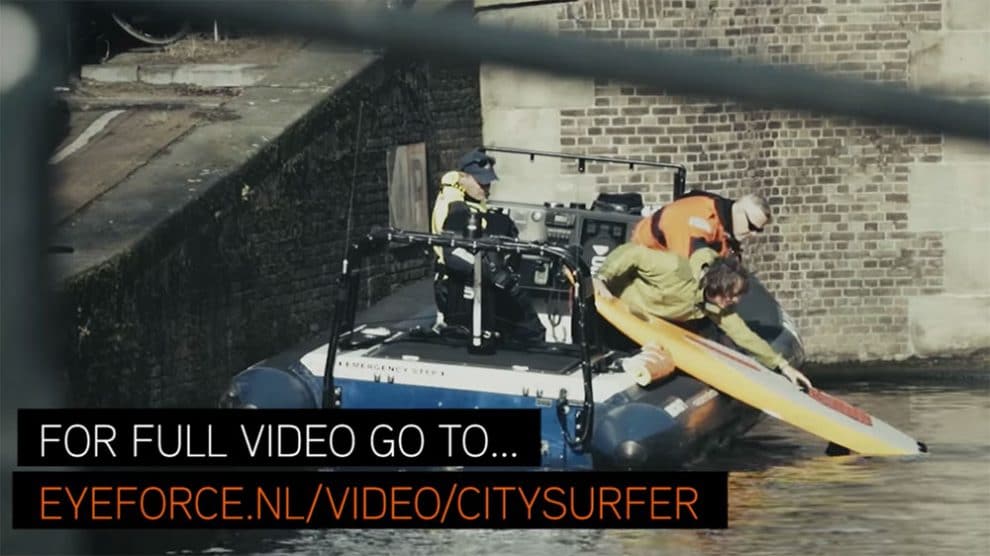 Vidéo surf foil avec un JetFoiler à Amsterdam avec Don Montague