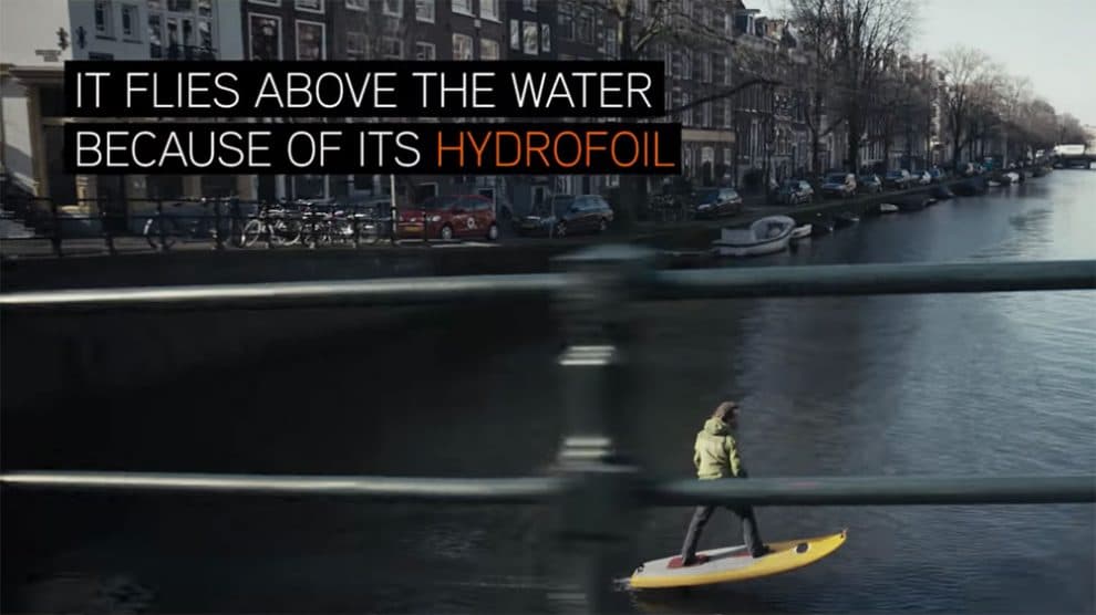 Vidéo surf foil avec un JetFoiler à Amsterdam avec Don Montague